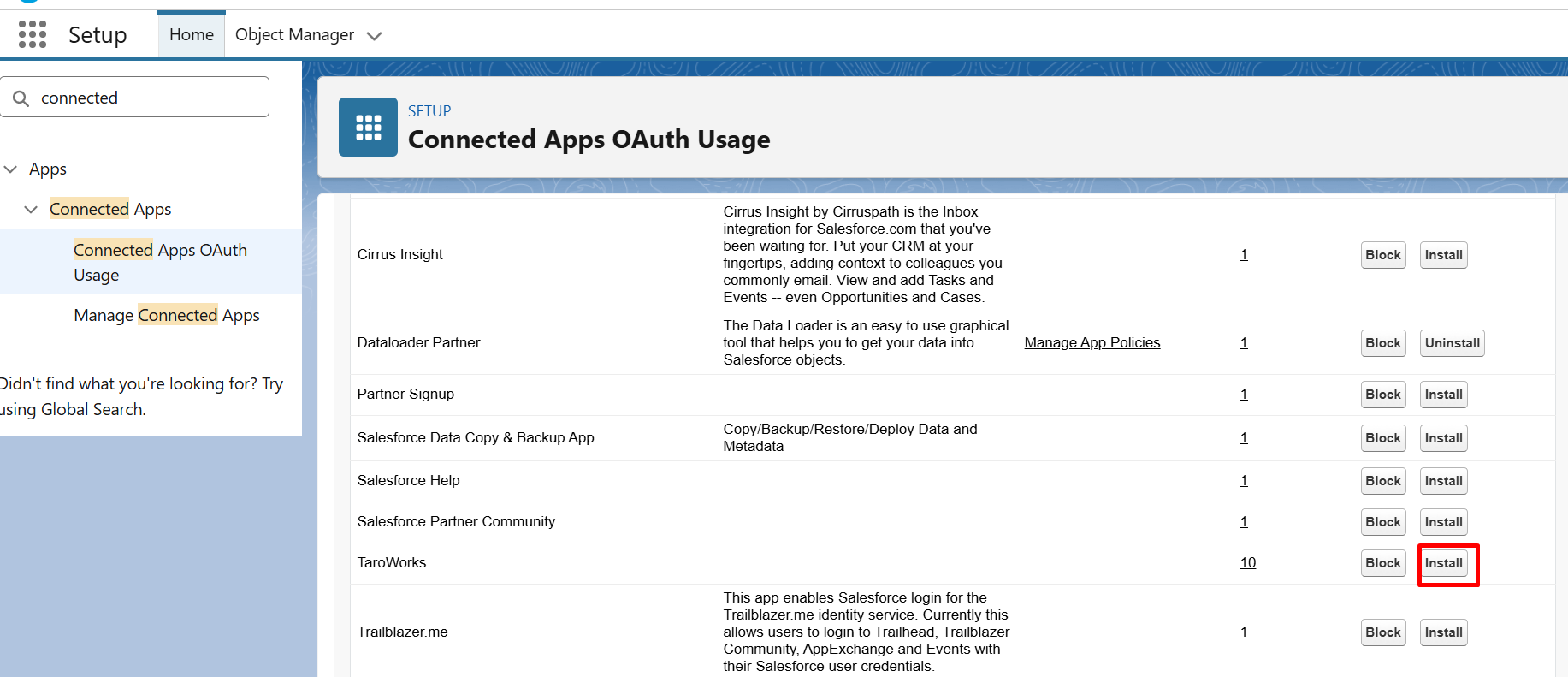 How to install TaroWorks as a Trusted Connected App – TaroWorks Support Center
