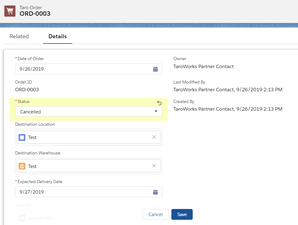 05. How to Cancel a Purchase Order in Salesforce – TaroWorks Support Center