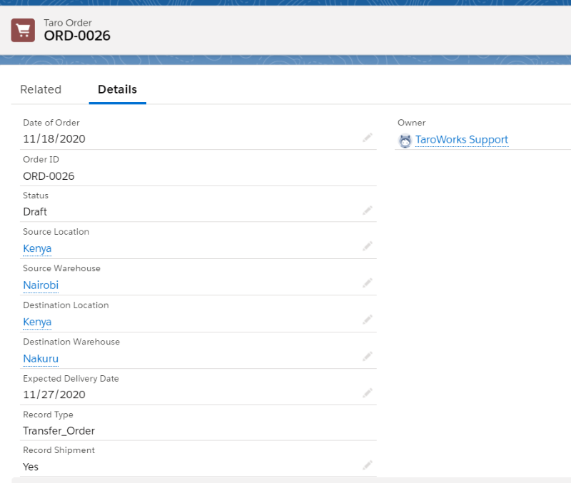 01. How to Create a Transfer Order in Salesforce – TaroWorks Support Center