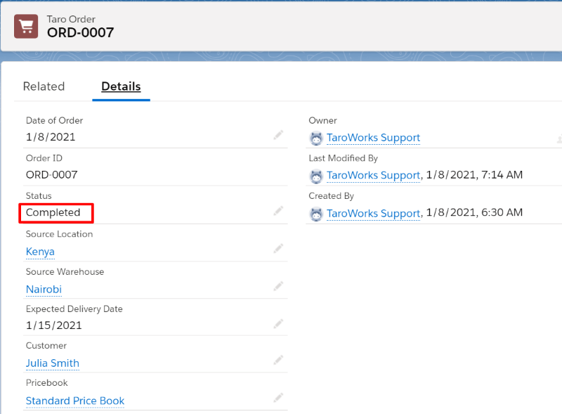 04. How to Complete a Sales Order in Salesforce – TaroWorks Support Center