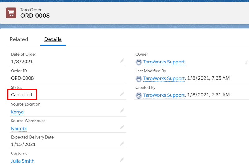 05. How to Cancel a Sales Order in Salesforce – TaroWorks Support Center